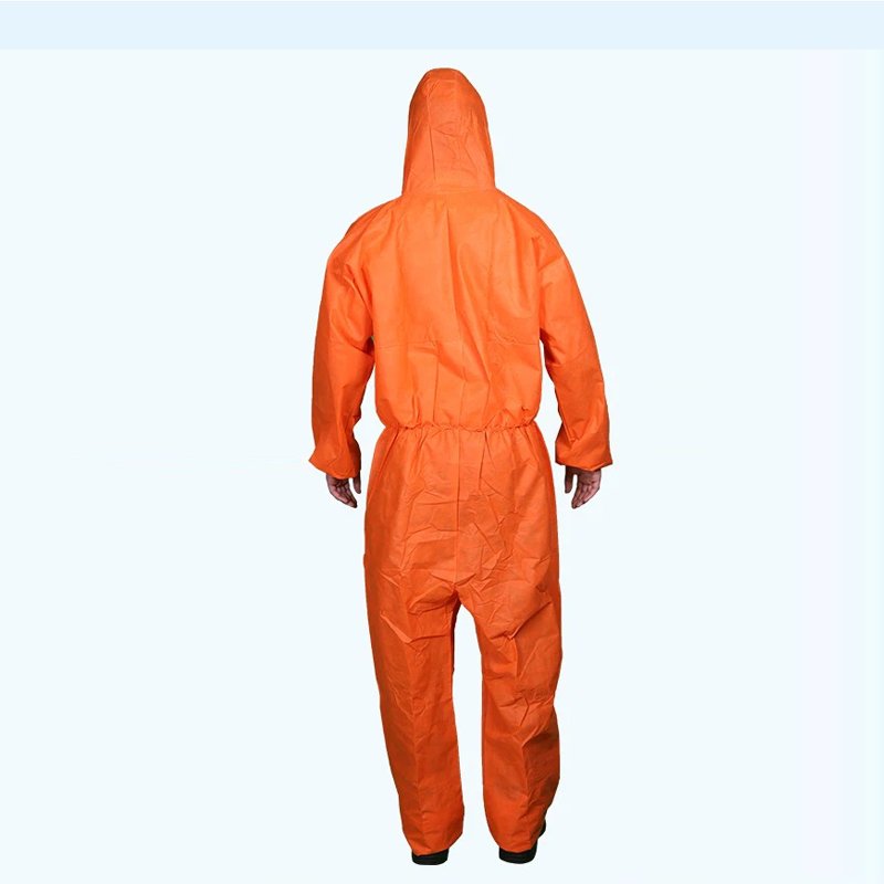 Orange Disposable Coveralls - Safety Suit Large